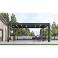 Bon Pergola Weatherproof Motorized Louvered Pergola with Lighting ...
