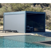 Bon Pergola Weatherproof Motorized Louvered Pergola with Lighting ...