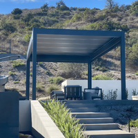 Bon Pergola Weatherproof Motorized Louvered Pergola with Lighting ...