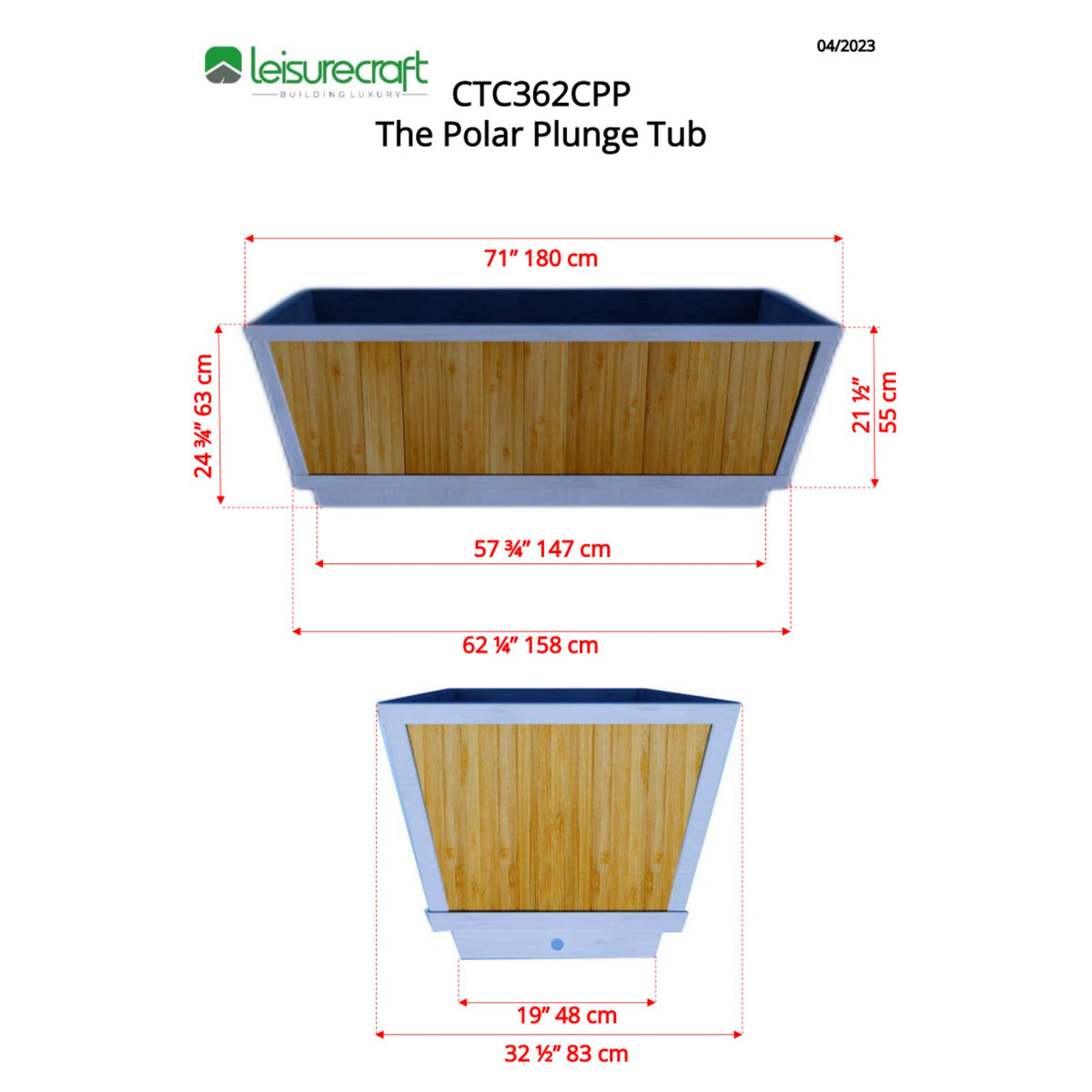Dundalk The Polar Plunge Tub CT362PP | Vital Hydrotherapy