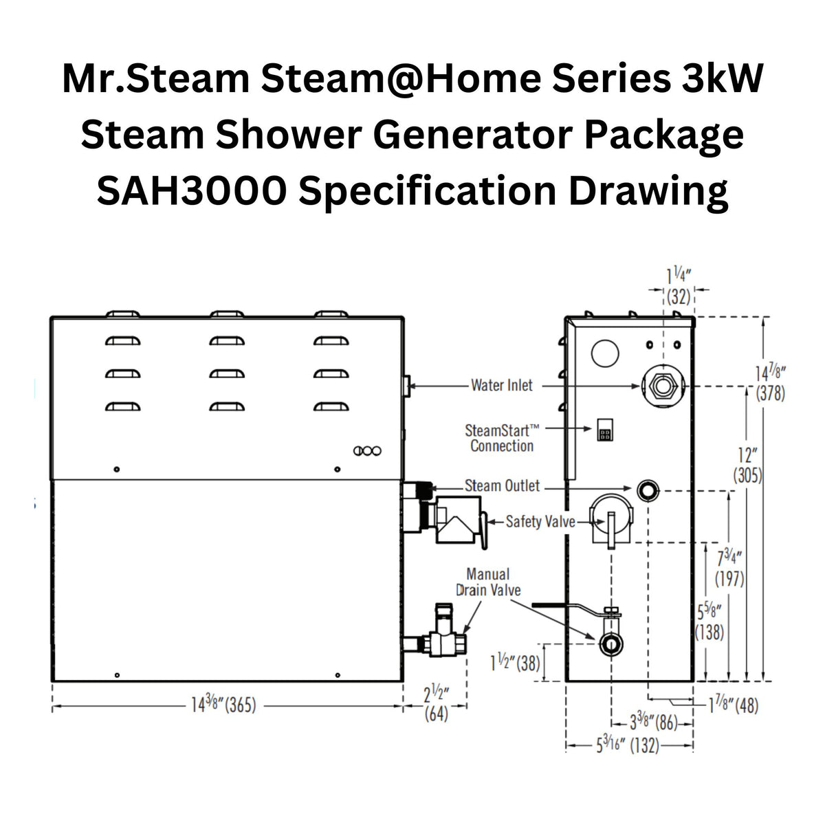 Mr. Steam 3kW Steam@Home Series Steam Shower Generator Package SAH3000 | Vital Hydrotherapy