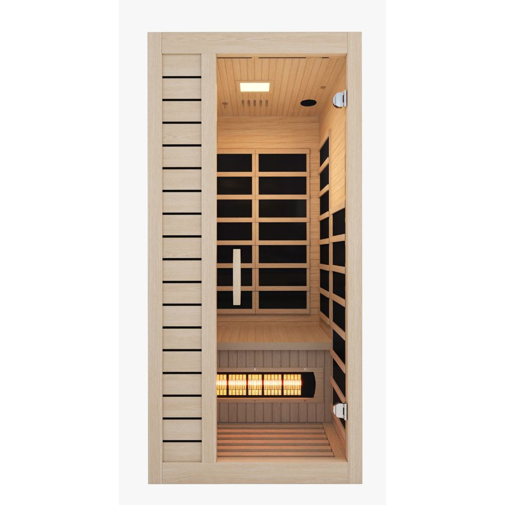 SteamSpa Lucia 1-Person Carbon FAR Infrared Hemlock Wooden Indoor Home ...
