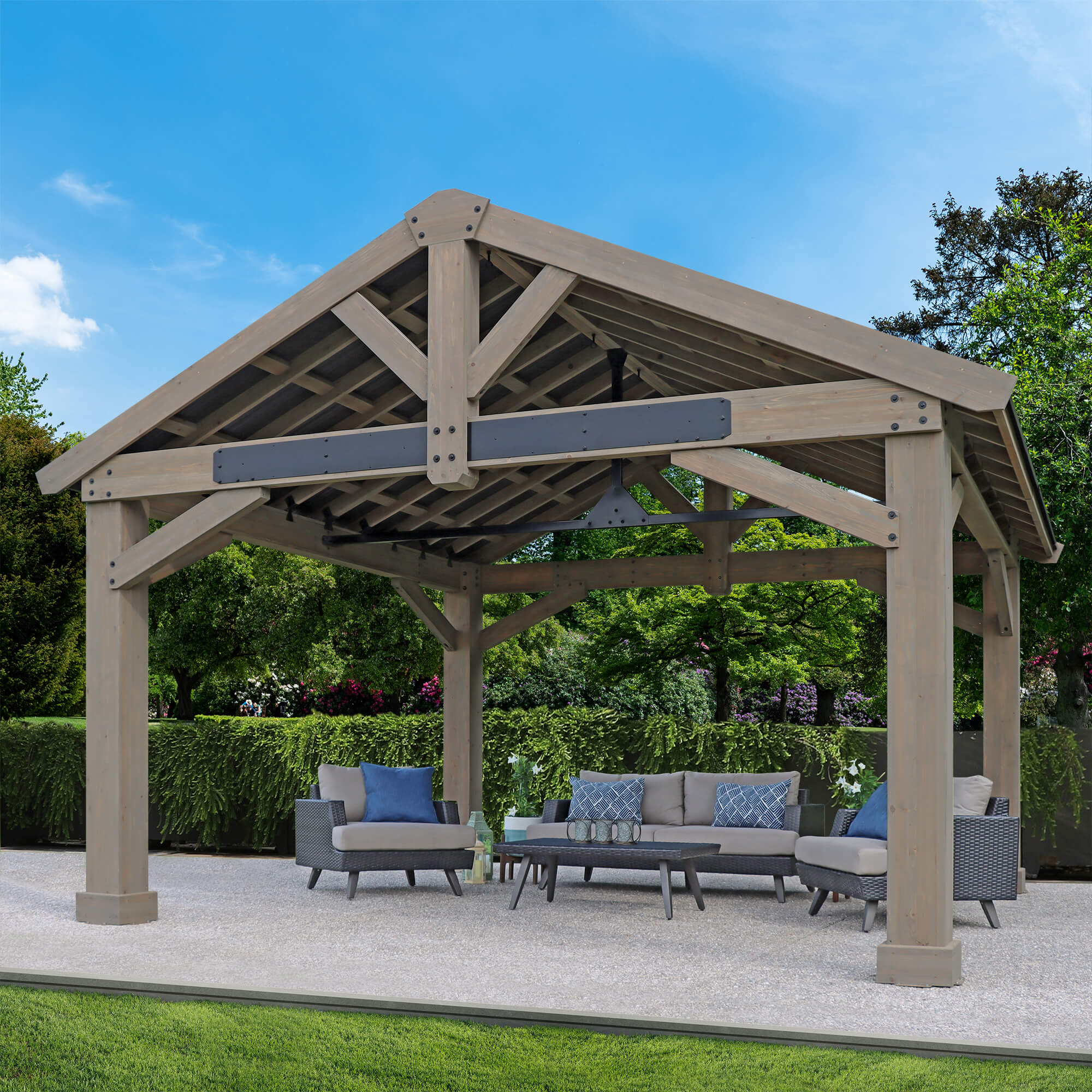 Yardistry 16 x 14 Timber Frame Pavilion YM12904COM | Vital Hydrotherapy