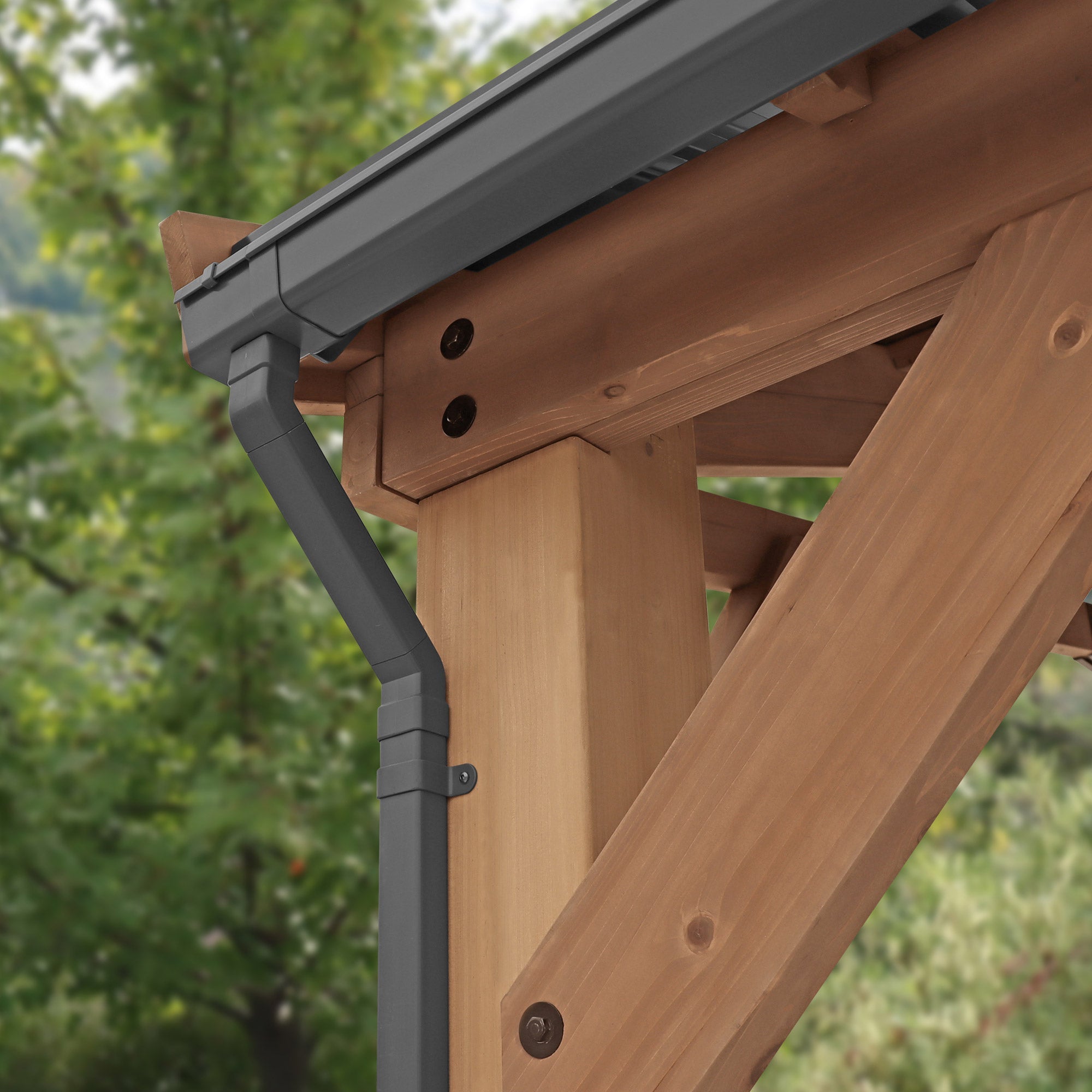Yardistry Rain Gutter Kit for the 14' x 17' Carport Pavilion YM12991COM ...