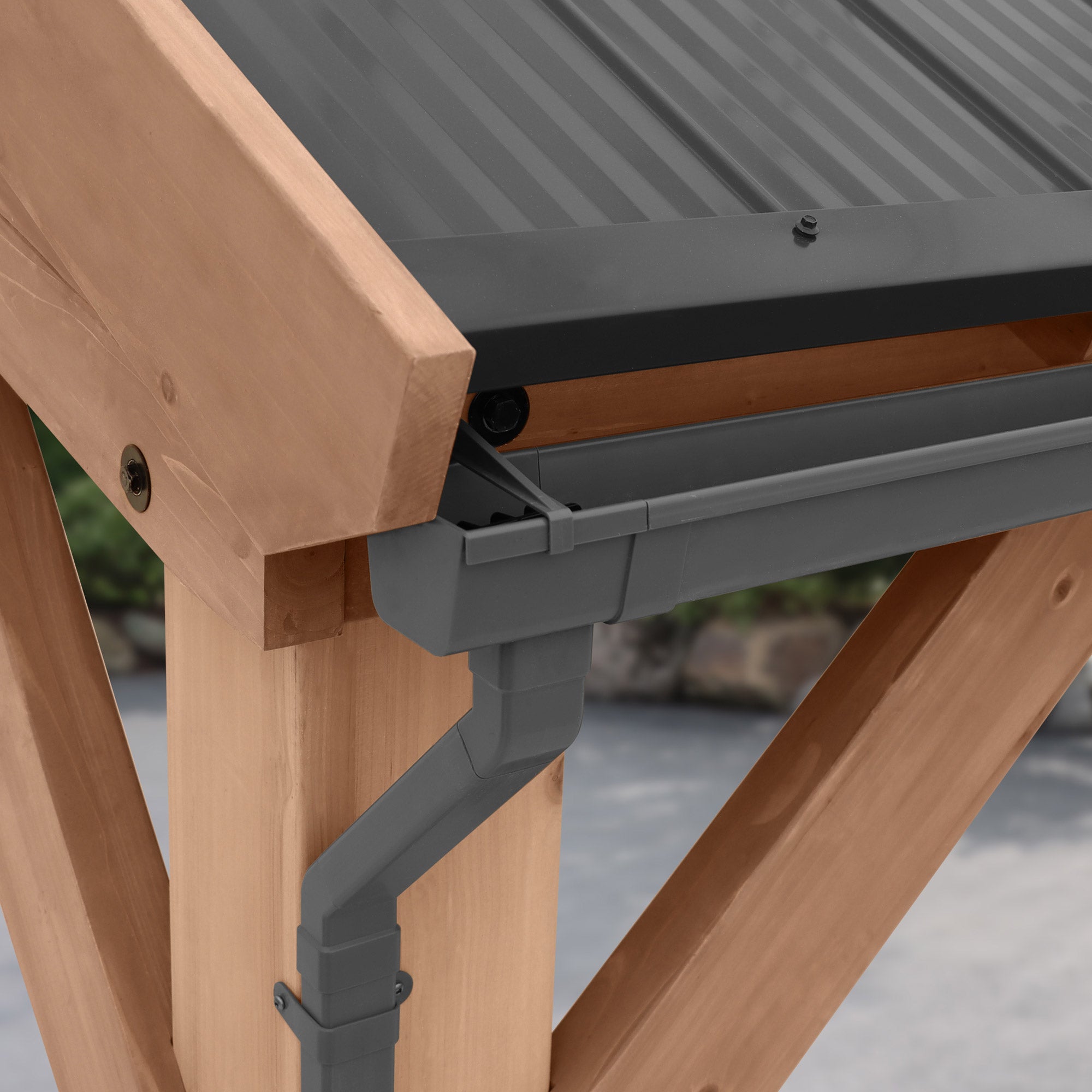Yardistry Rain Gutter Kit for the 14' x 25' Carport Pavilion YM12990COM ...