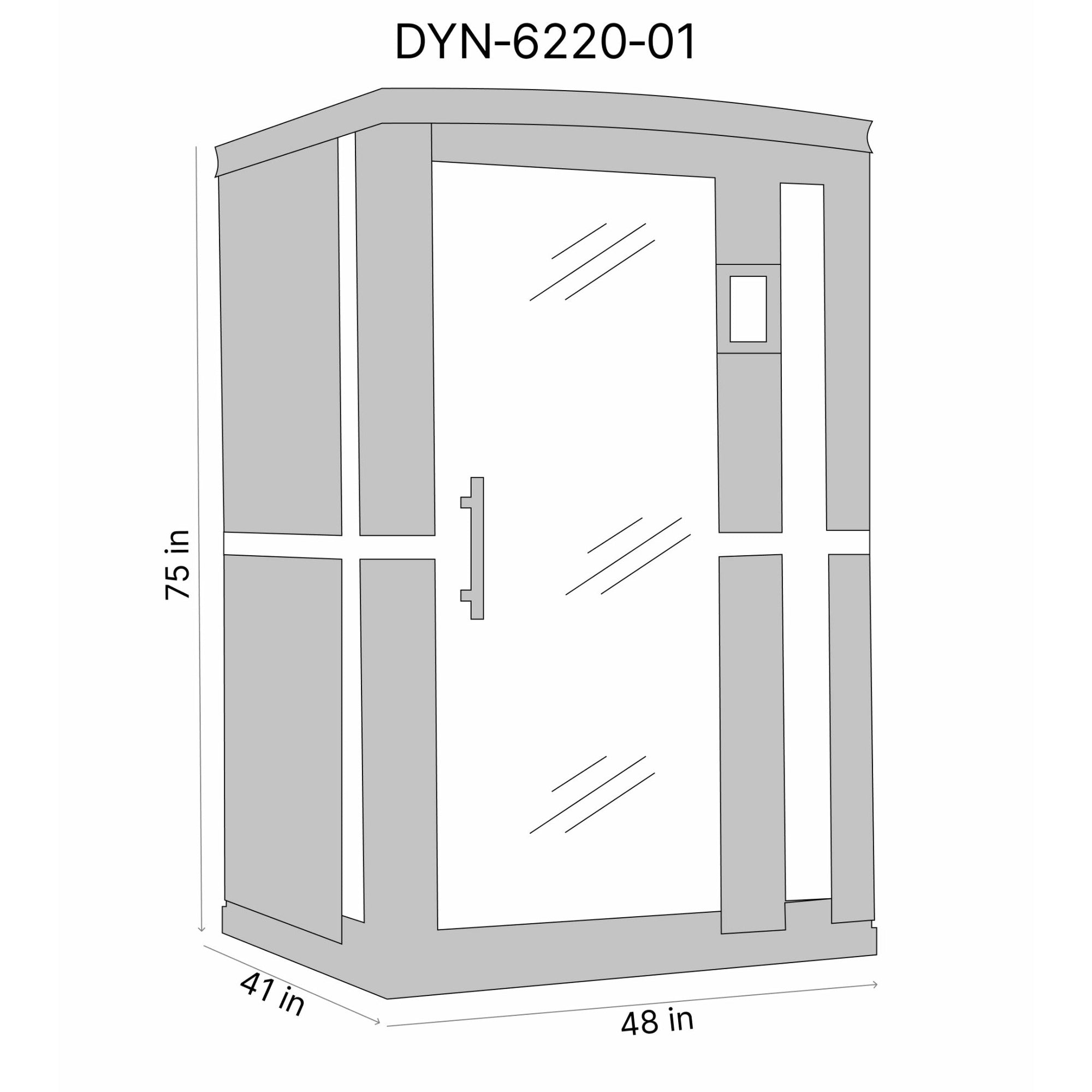 Dynamic Vittoria 2-person Low EMF (Under 8MG) FAR Infrared Sauna (Canadian Hemlock) DYN-6220-01 ...